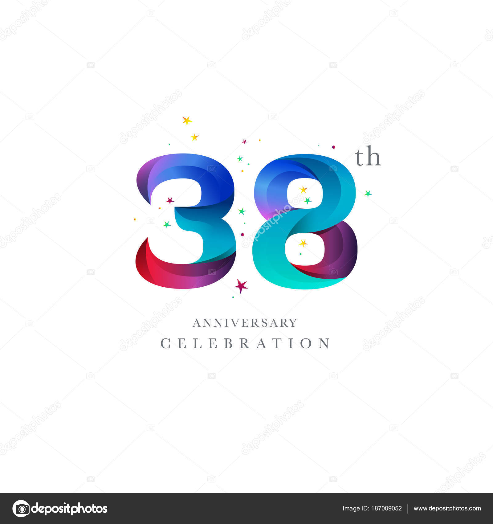 38Th Anniversary Logo Design Number Icon Vector Template Stock Vector ...
