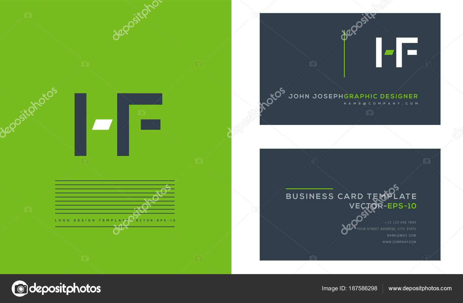 Joint Letters Logo Business Card Template Vector Stock Vector by ...