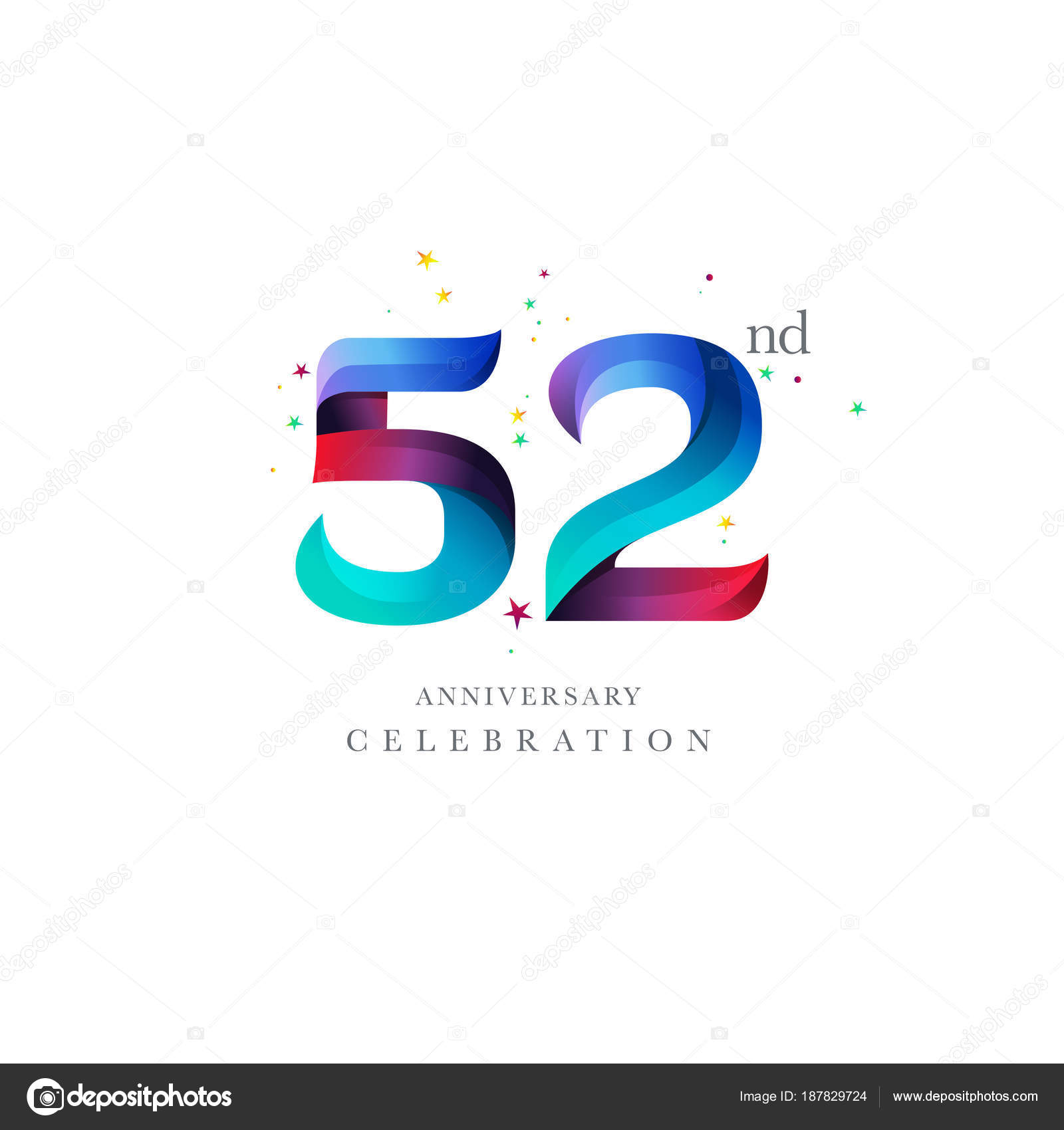 52Th Anniversary Logo Design Number Icon Vector Template Stock Vector ...