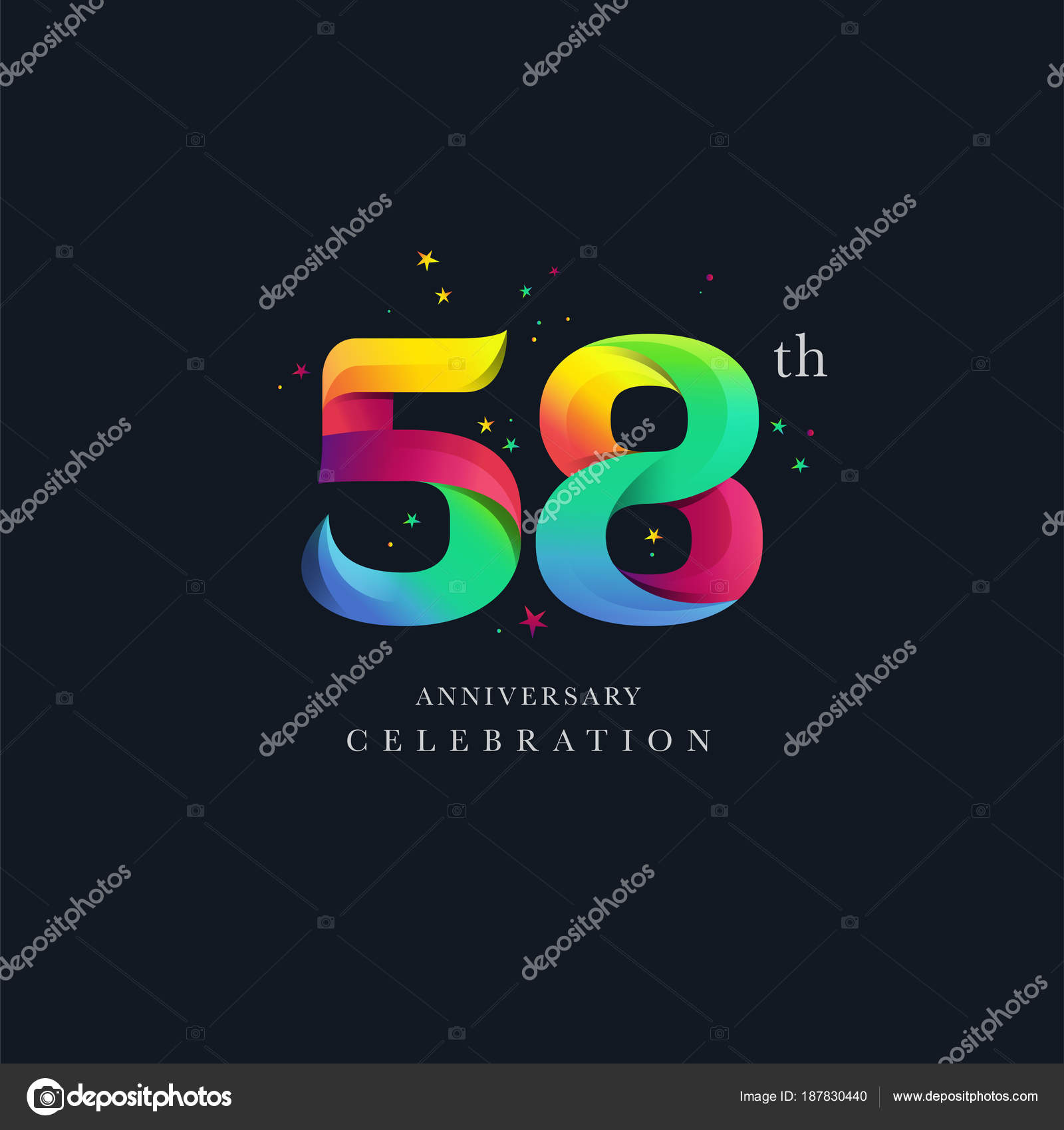 58Th Anniversary Logo Design Number Icon Vector Template Stock Vector ...