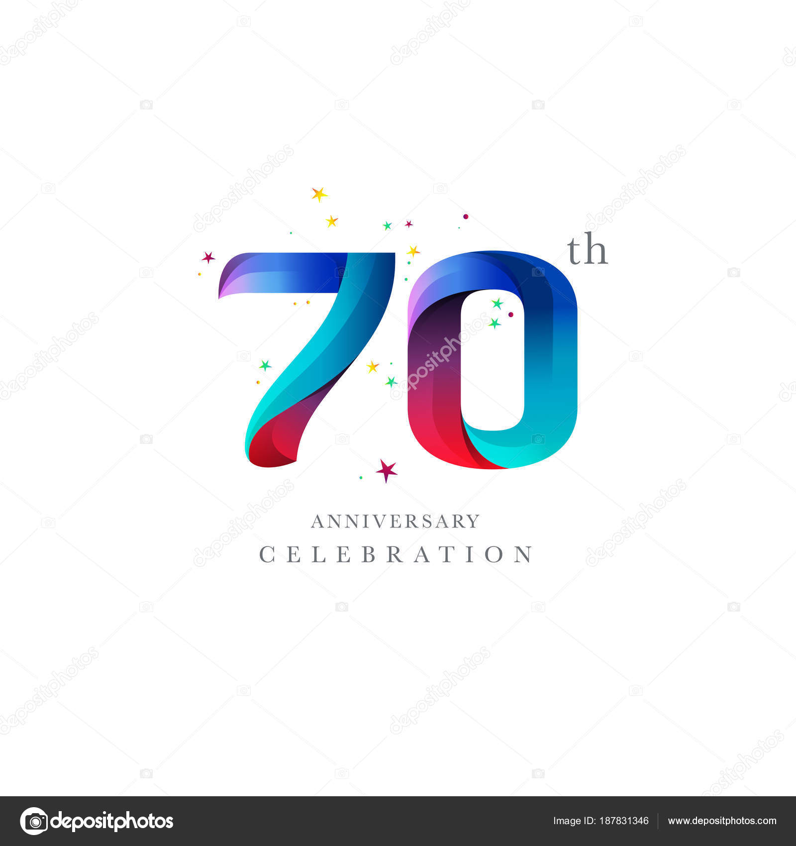 70Th Anniversary Logo Design Number Icon Vector Template Stock Vector ...