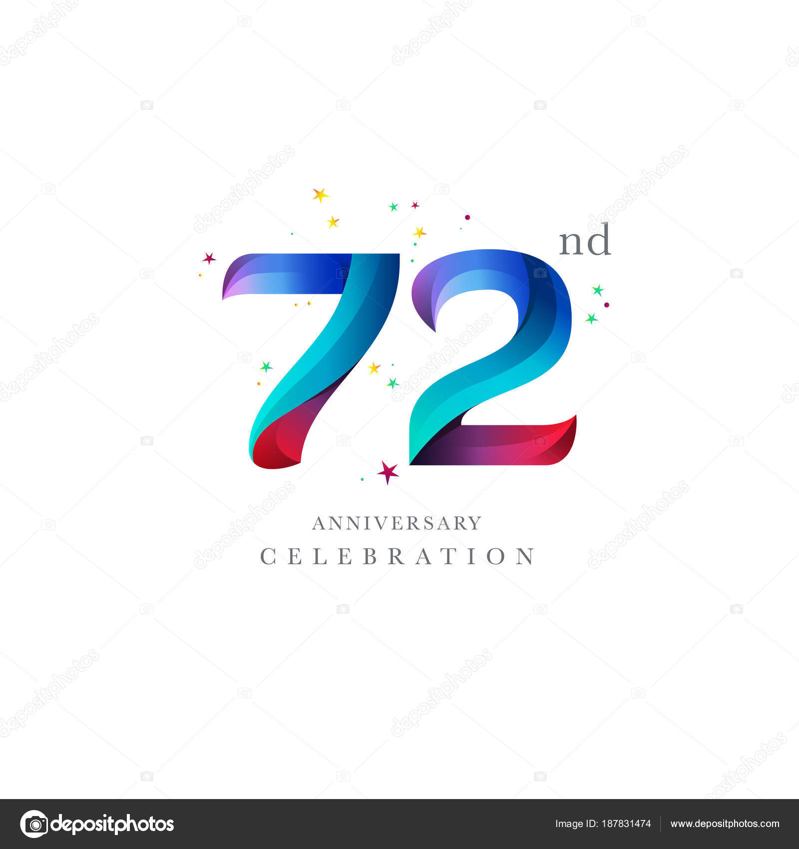 72Th Anniversary Logo Design Number Icon Vector Template Stock Vector ...