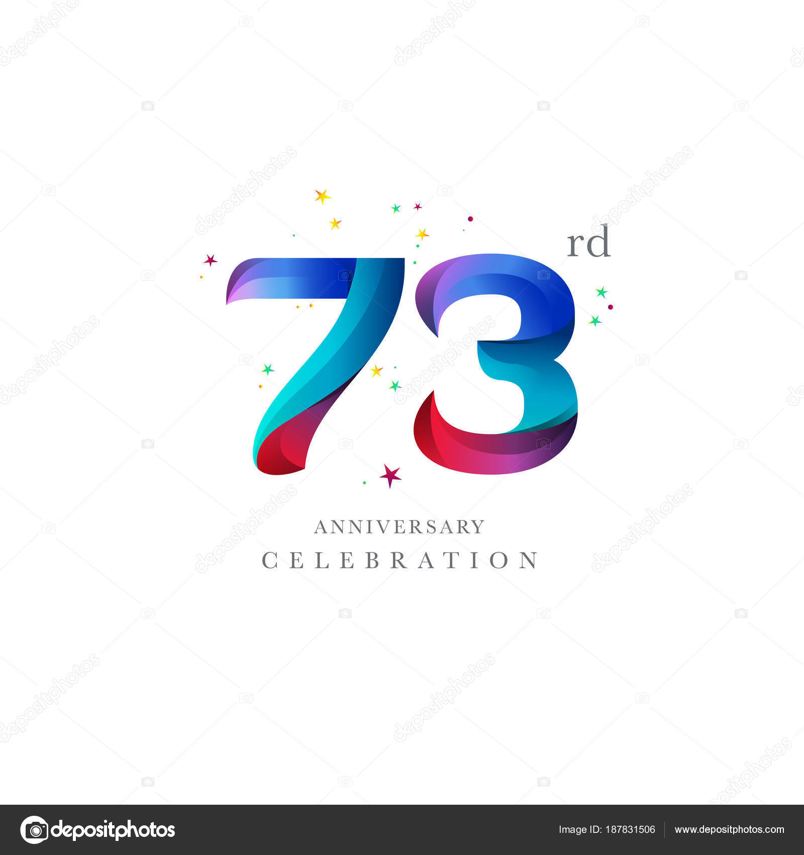 73Th Anniversary Logo Design Number Icon Vector Template Stock Vector ...