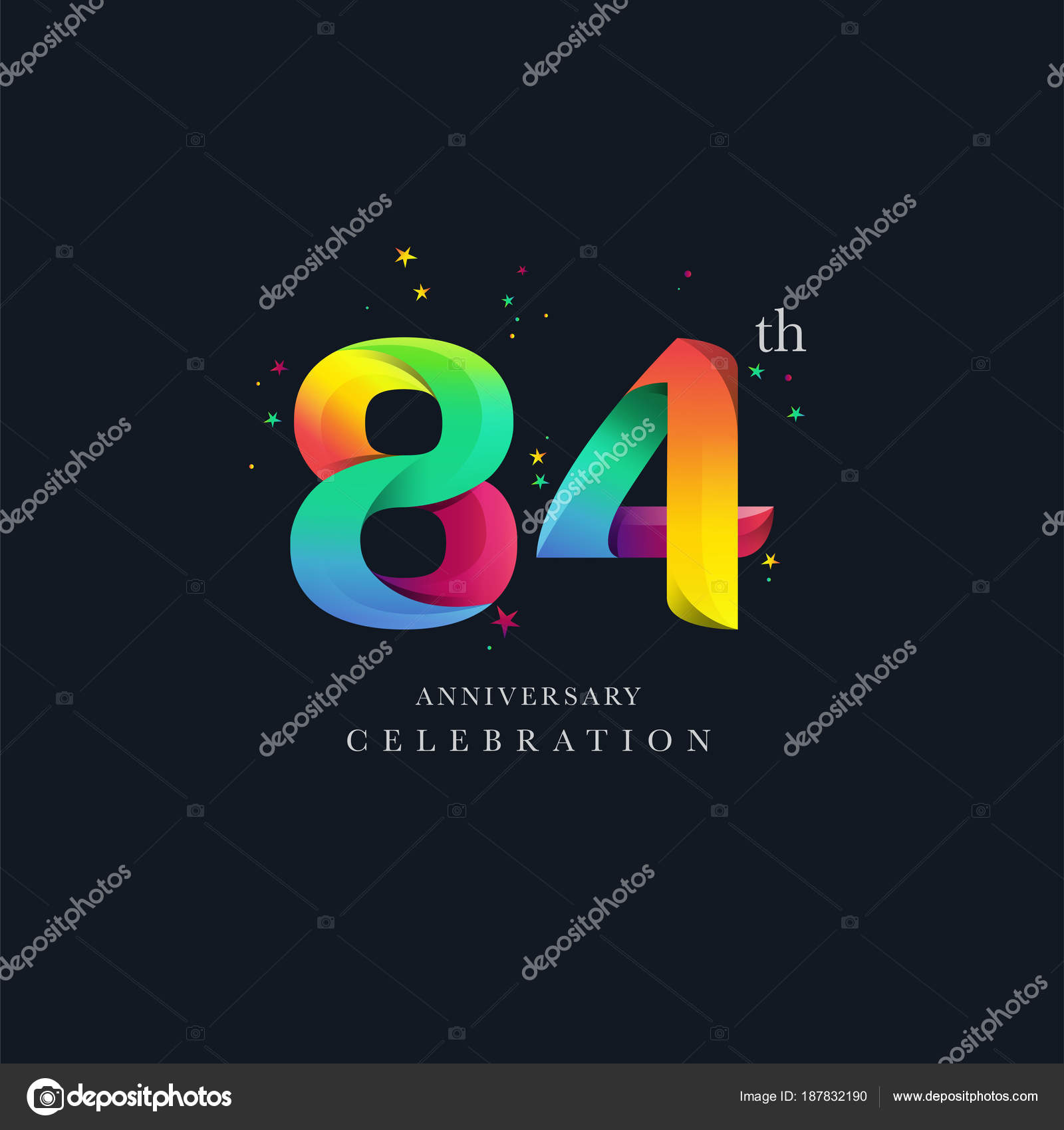 84Th Anniversary Logo Design Number Icon Vector Template Stock ...