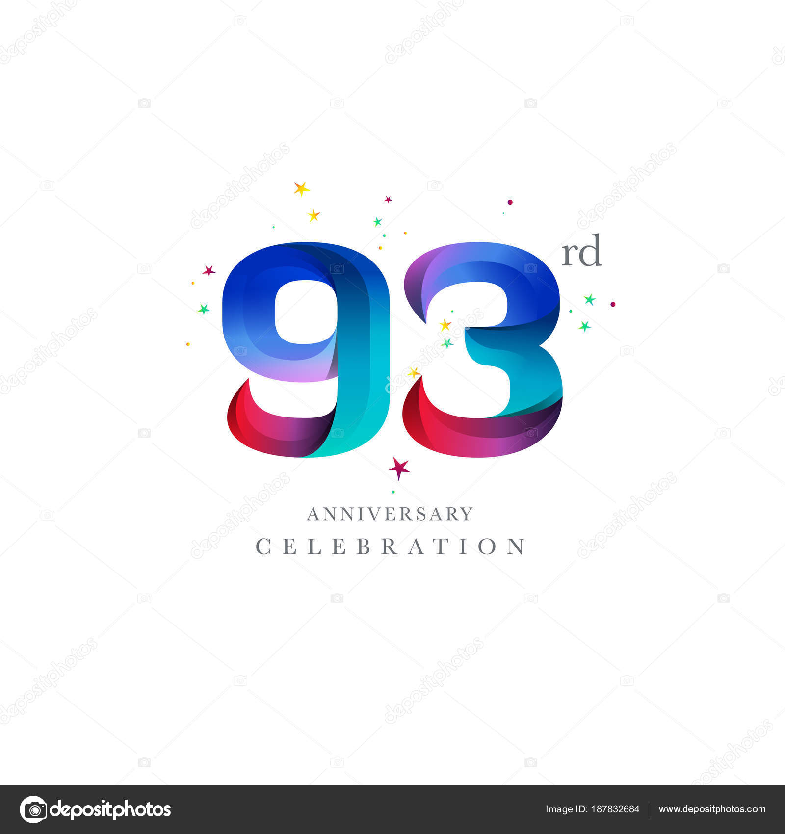 93Th Anniversary Logo Design Number Icon Vector Template Stock Vector ...