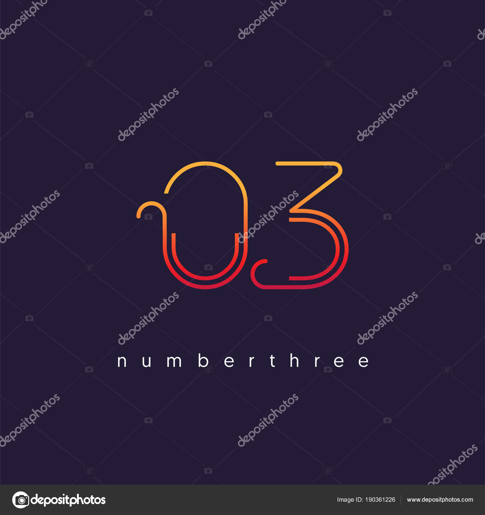 Digit Number Logo Icon Geometrical Corporate Identity Vector ...