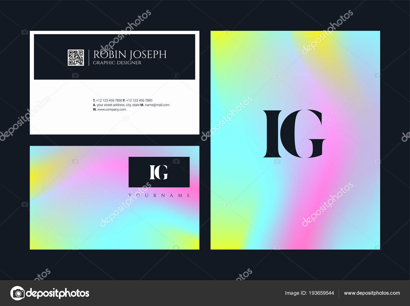 Joint Letters Logo Business Card Template Vector Stock Vector by ...