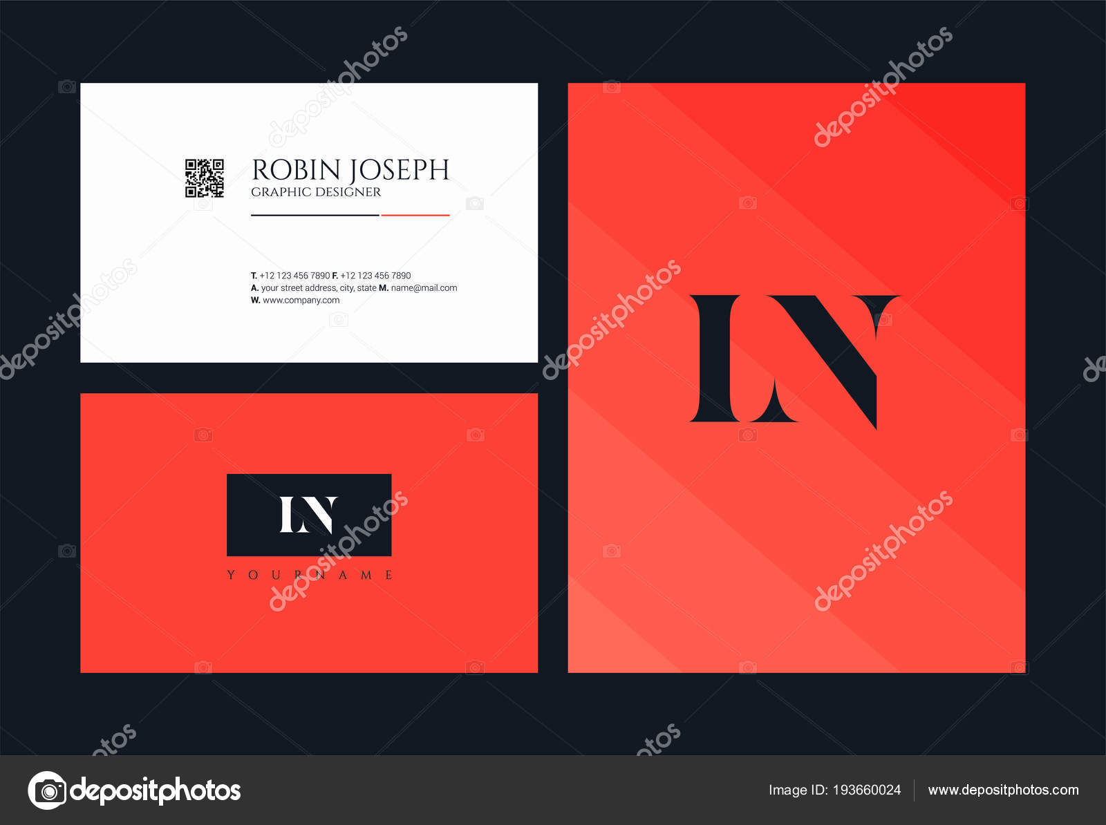 Joint Letters Logo Business Card Template Vector Stock Vector by ...