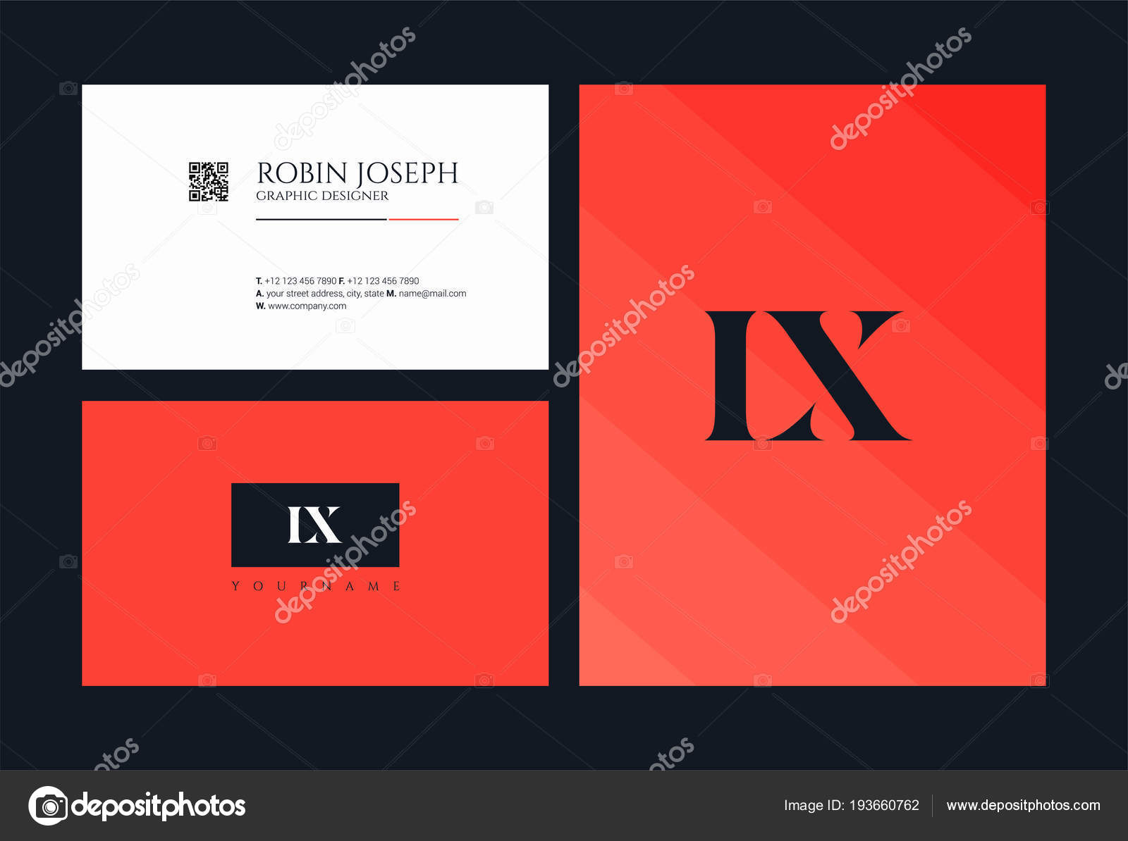 Joint Letters Logo Business Card Template Vector Stock Vector by ...
