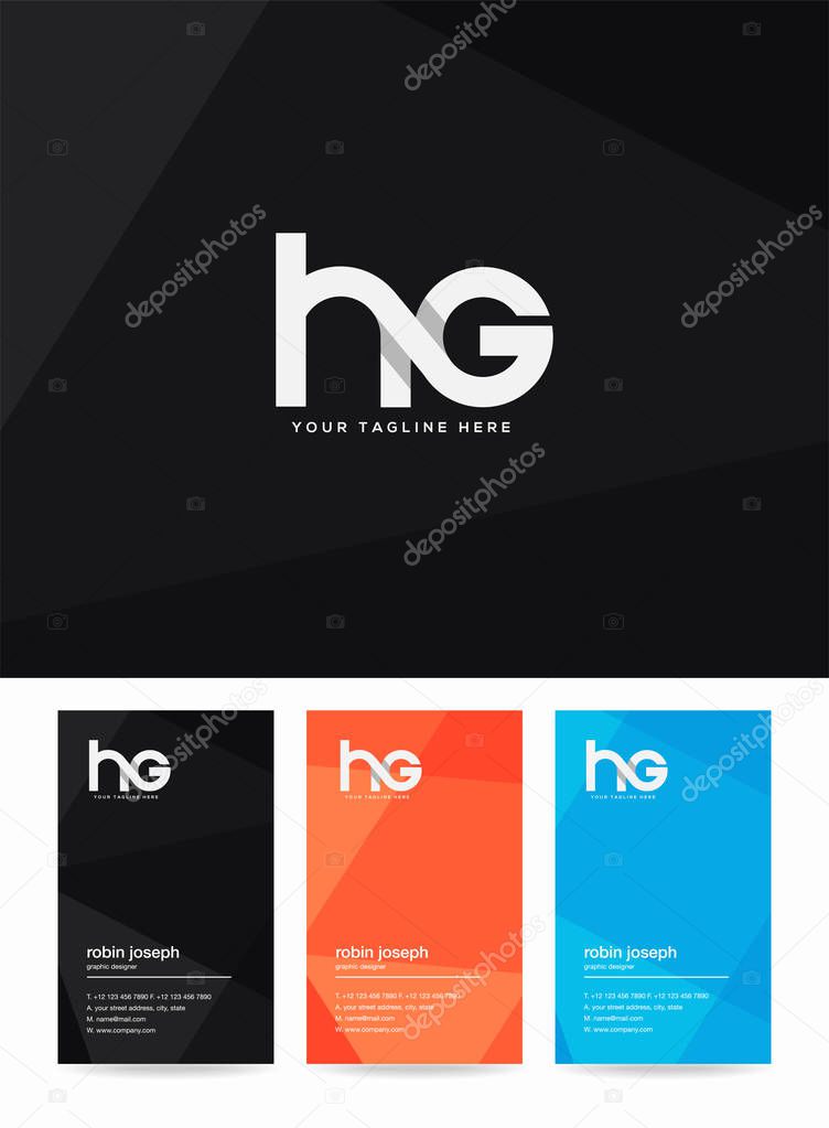 Letras logo hg, plantilla para tarjeta de visita 2022