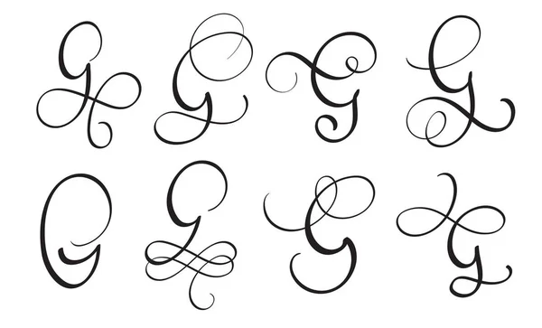 Letter c calligraphy | Set of Hand drawn vector calligraphy letter C ...