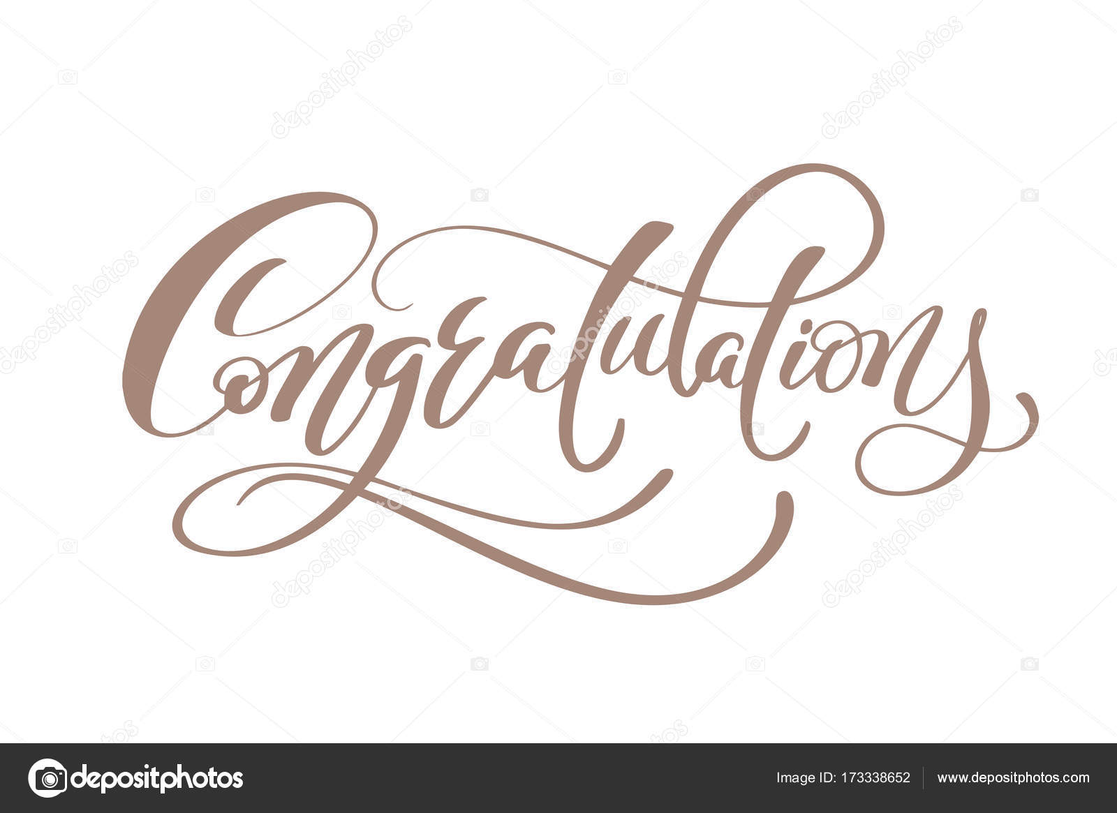 Congratulations Hand lettering Calligraphic greeting inscription Vector ...