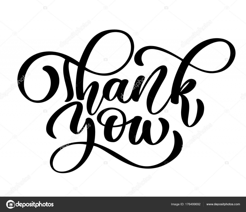 Thank You handwritten inscription. Hand drawn lettering thanksgiving ...