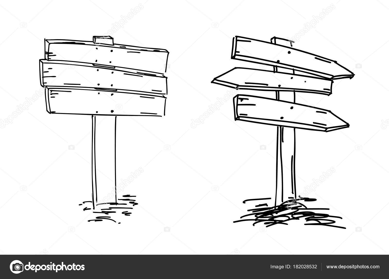 Double arrows. Hand drawn sketch. Vector illustration. Direction sign ...