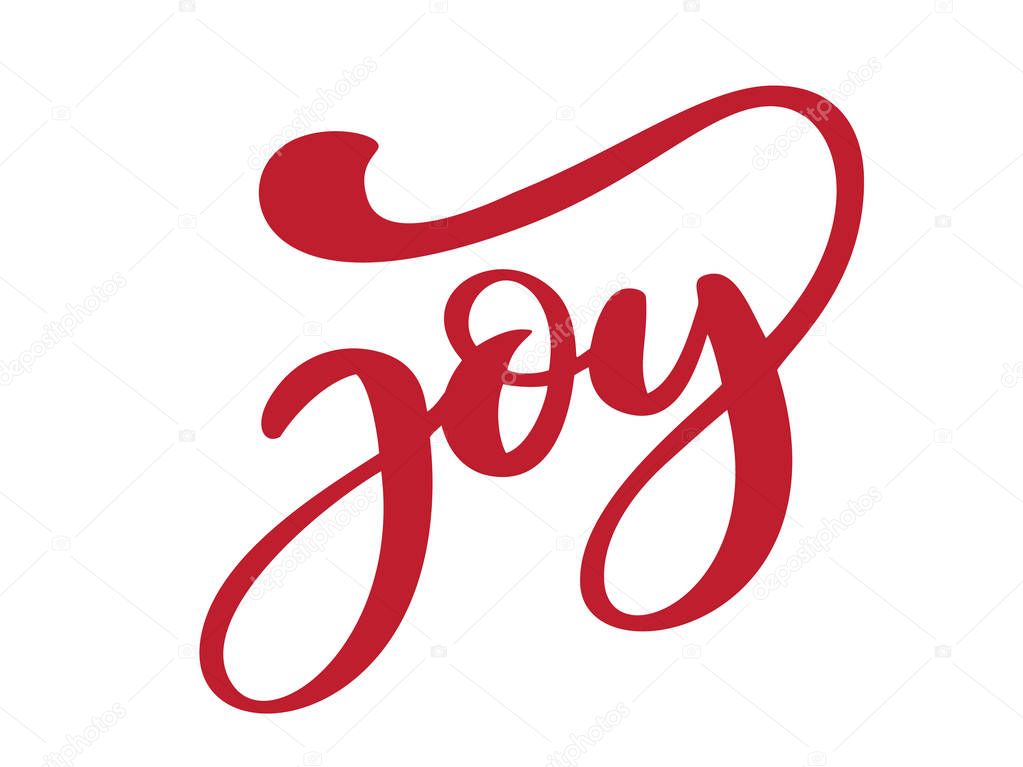 Joy Phrase Hand Drawn Lettering Text Ink Illustration Modern Brush