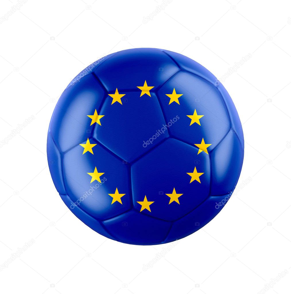 F tbol bal n de f tbol con bandera de Europa aislado en blanco. Ver conjunto completo para otros ...