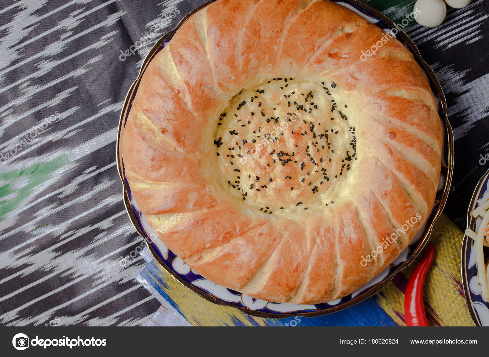 Bread Tandyra Uzbek Bread Bread Samarkand Uzbek Bread — Stock Photo ...