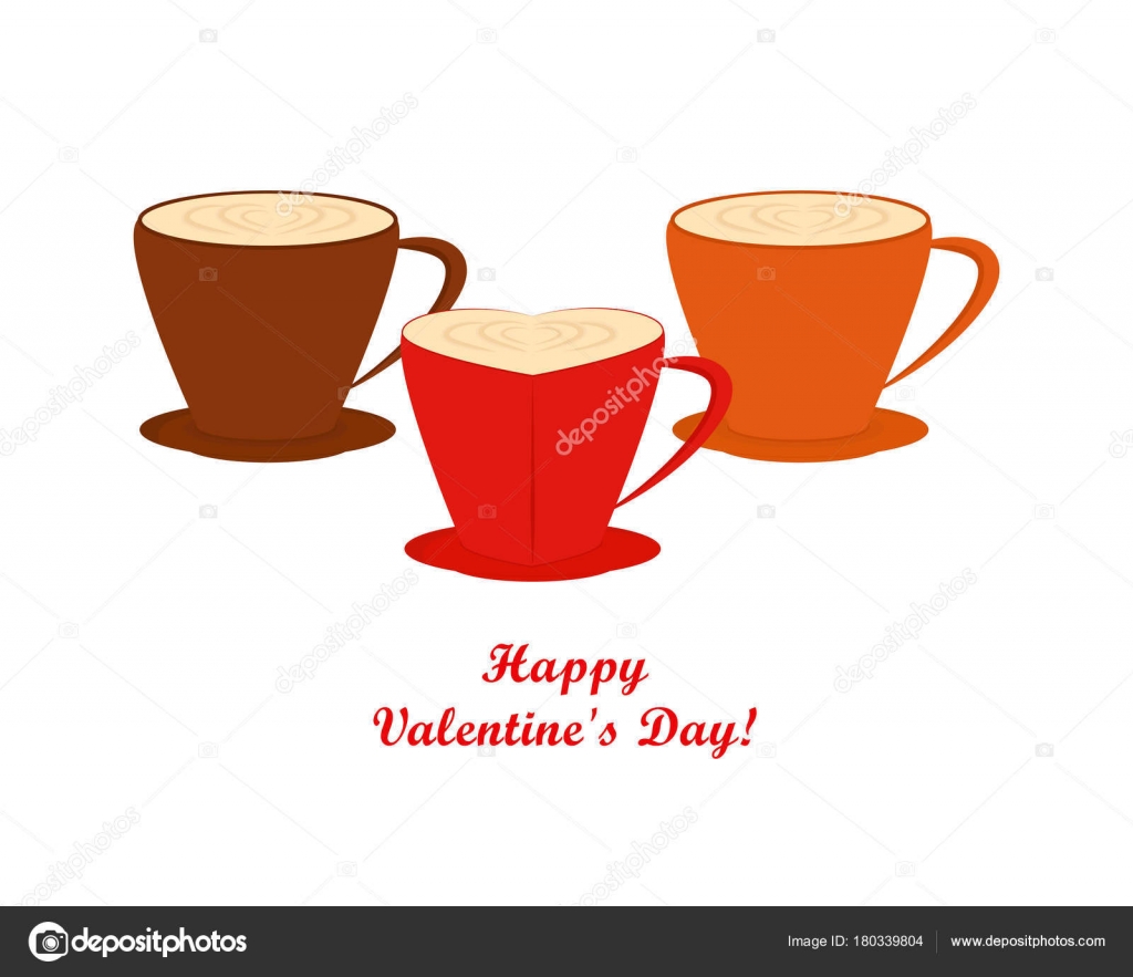 Coffee cups, Valentines day — Stock Vector © ValenZi #180339804
