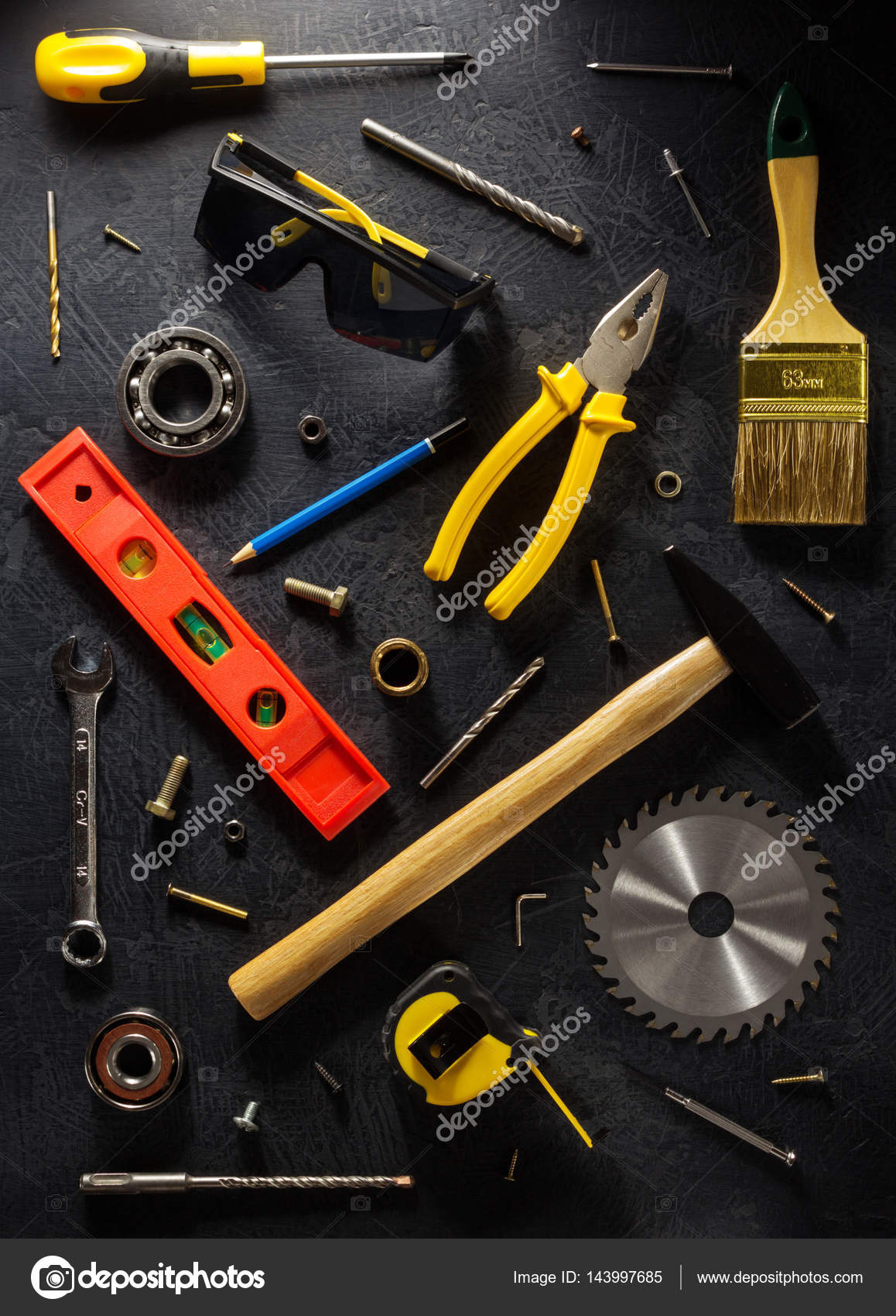 Set of tools and instruments Stock Photo by ©seregam 143997685