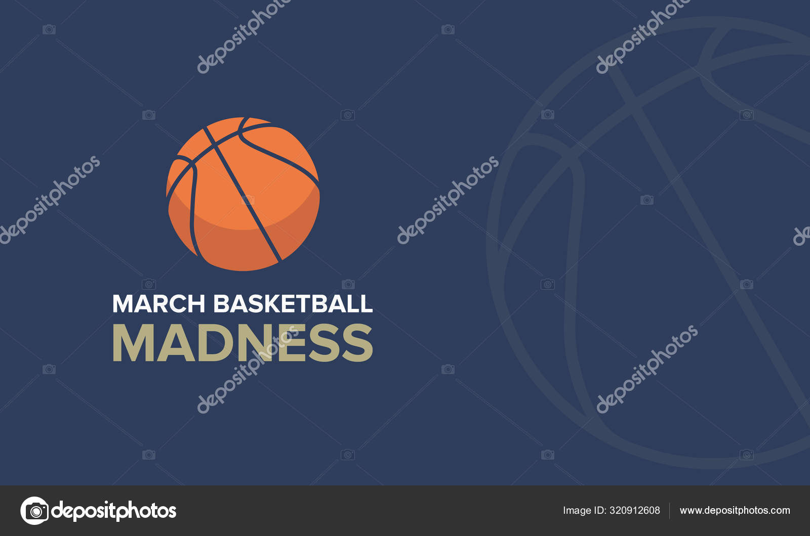 March Madness Basketball Vector Logo Background National Student ...