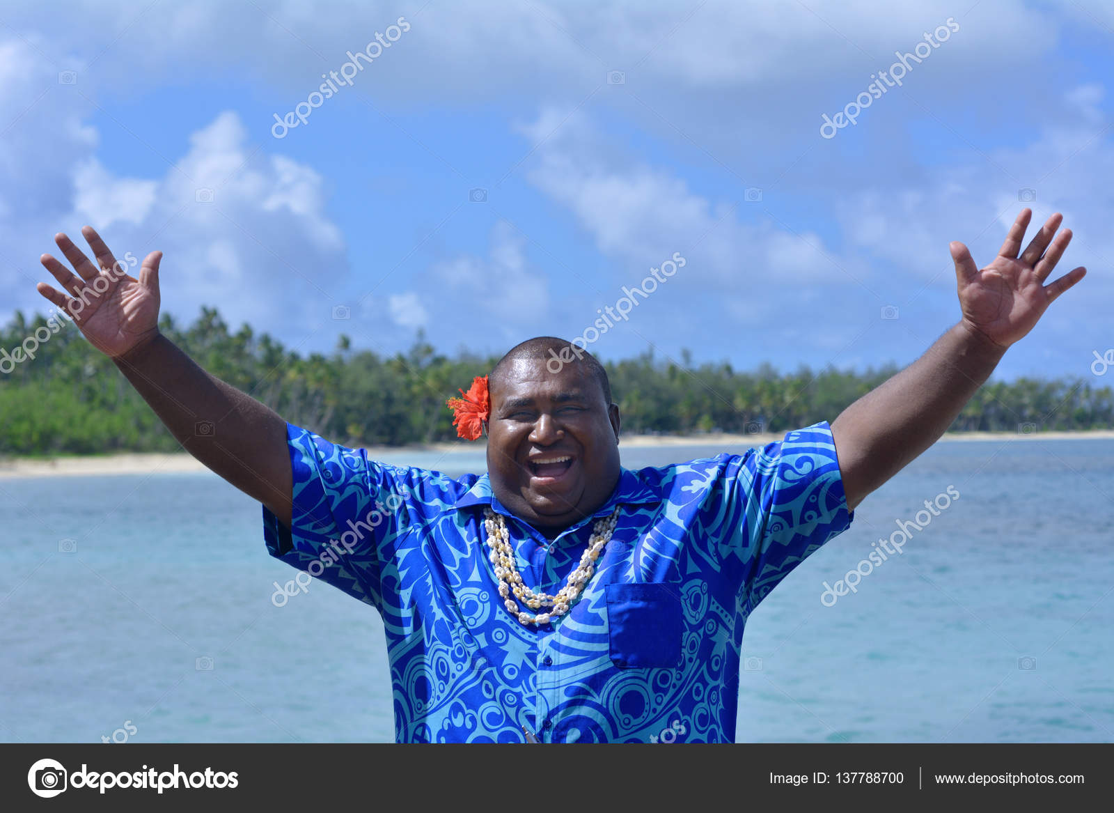 Fijian man greeting hello Bula Stock Photo by ©lucidwaters 137788700