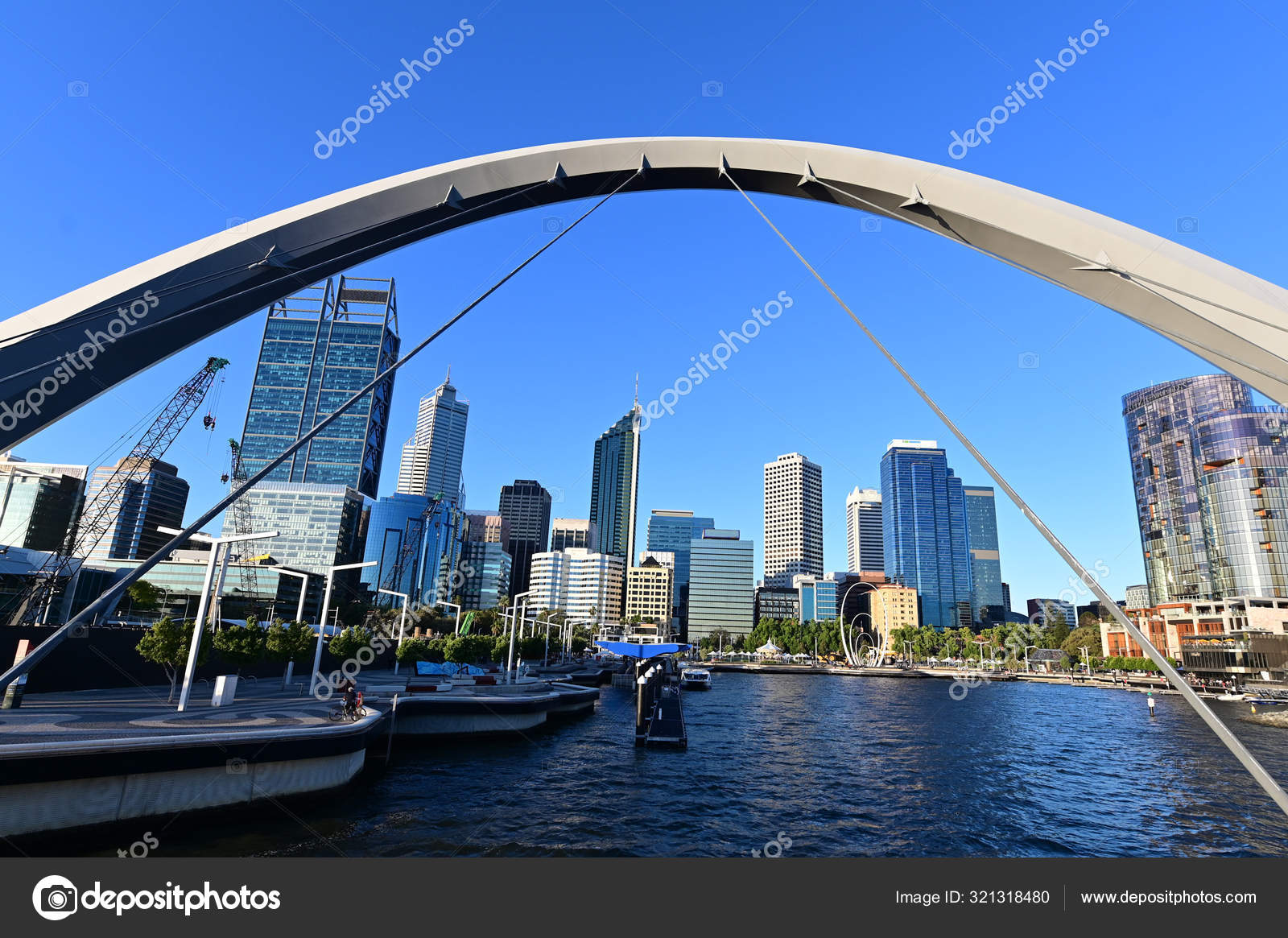 Perth central business centre skyline as view from Elizabeth Qua ...