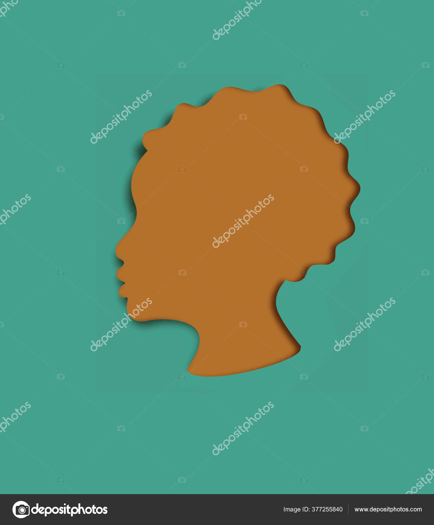 African girl face profile cut out paper. tolerance. vector illustartion ...