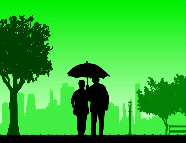 Couple under tree Stock Vector Image by ©yupiramos #13699306