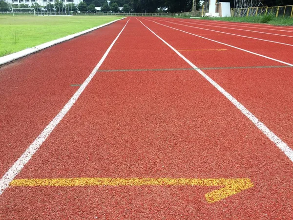 athletics area Jogging track and start line or finish line - Stock ...
