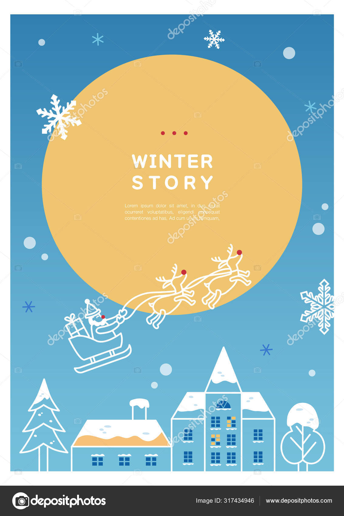 Winter Frame Line Drawing Illustration Stock Illustration by ©dawool ...