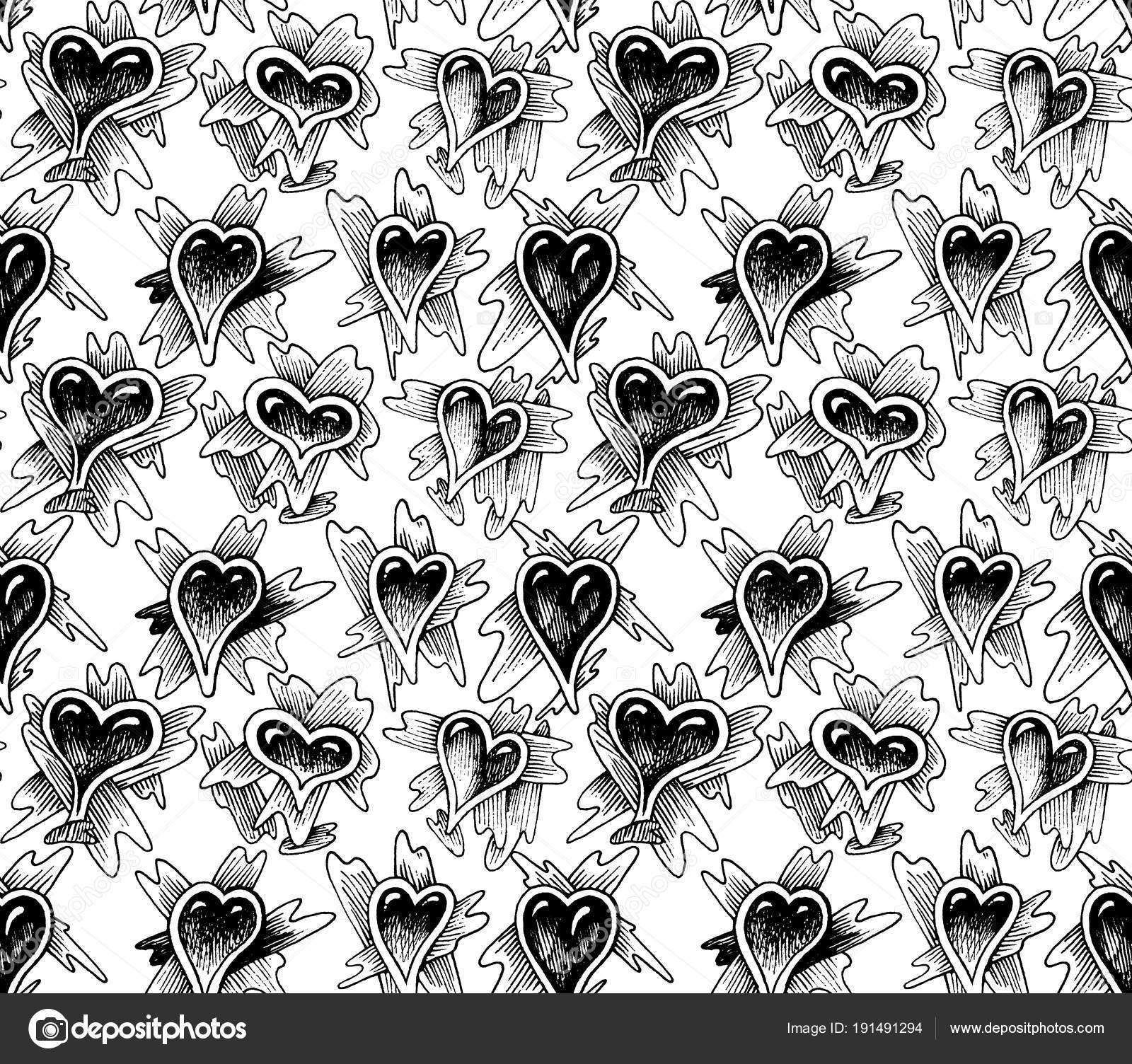 Pattern Hearts Seamless Woven Pattern Design Print Textile Fabric ...