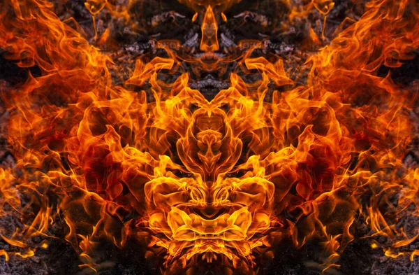 Fiery face. God of fire. An evil demonic spirit. - Stock Image - Everypixel