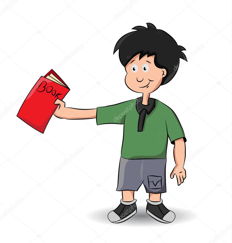 Cartoon boy lend his book Stock Vector Image by ©nopember3079 #126180858
