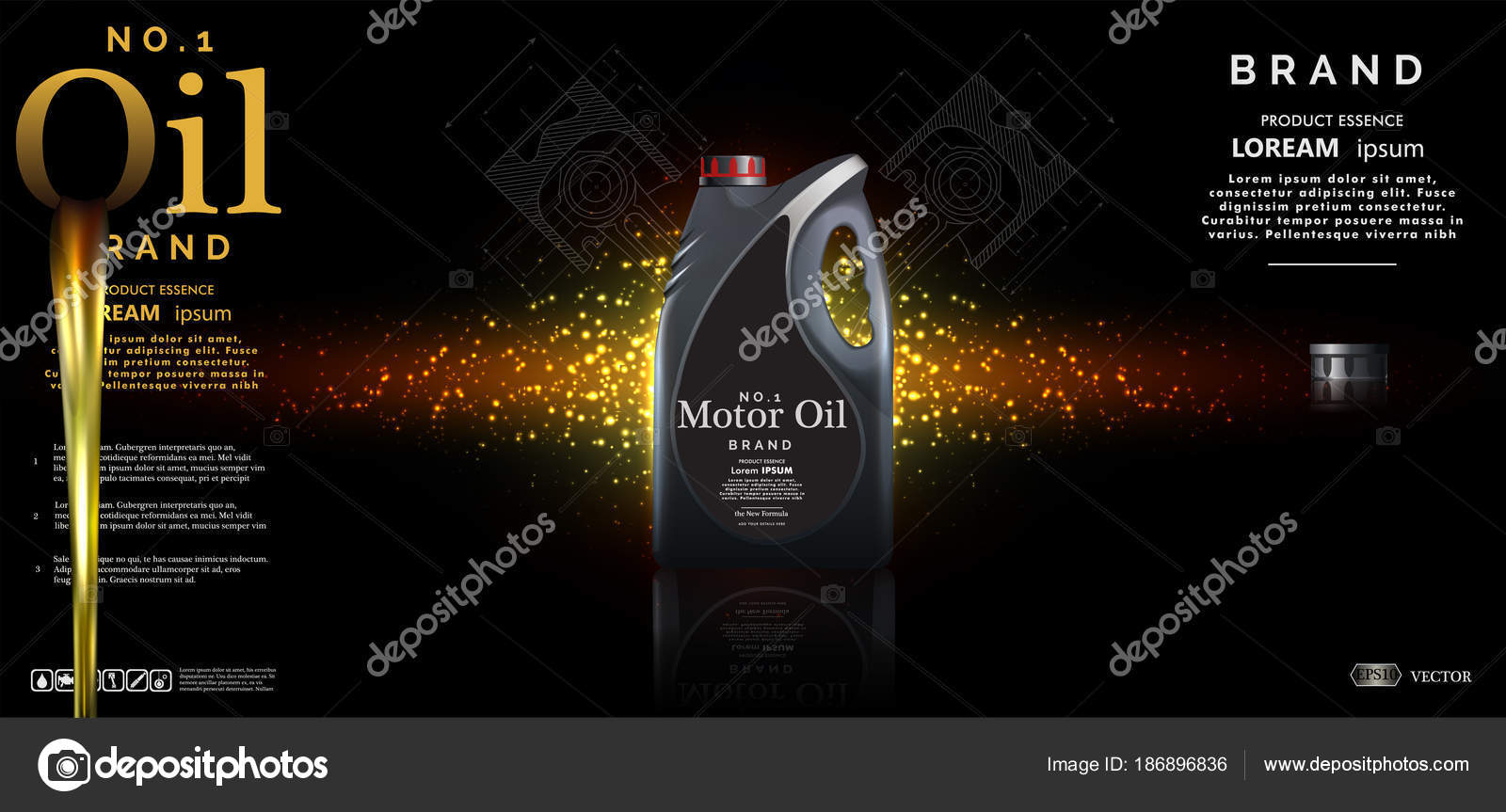 Bottle Motor Background Oil Stock Vector Image by ©Zinetron #186896836