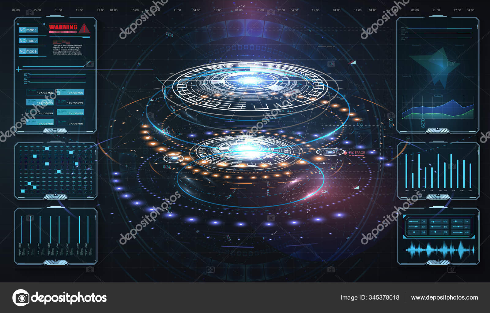 HUD,UI, GUI . Abstract virtual graphic touch user interface. Vector science abstract. Futuristic ...