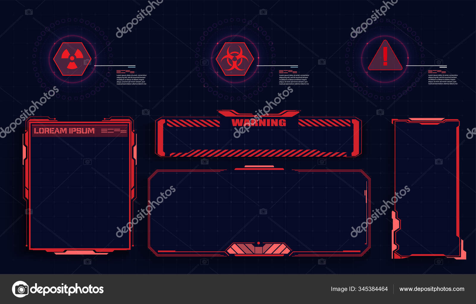 Sci-fi concept design. Futuristic modern user interface elements, hud ...