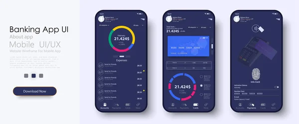 Banking App UI, UX Kit for responsive mobile app or website with ...
