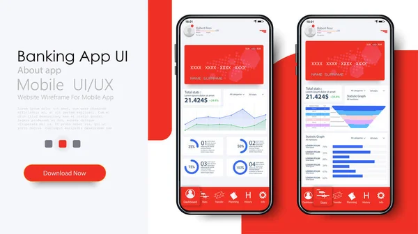 Banking App UI, UX Kit for responsive mobile app or website with ...