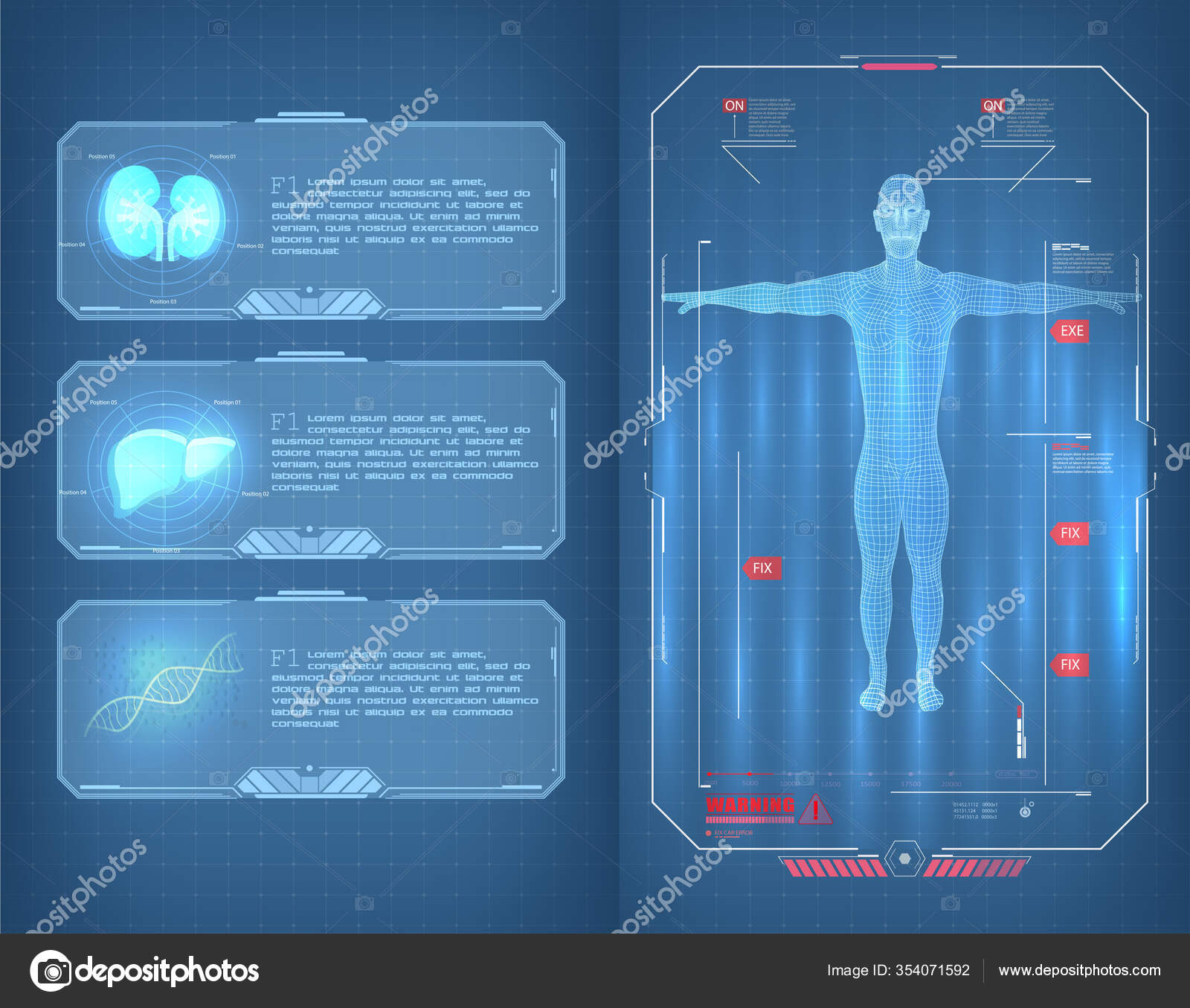 Futuristic user interface and Infographic Elements . Medical ...