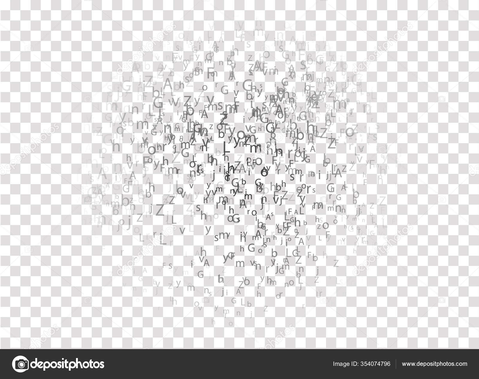 Transparent English alphabet, the letters floating on a white isolated ...