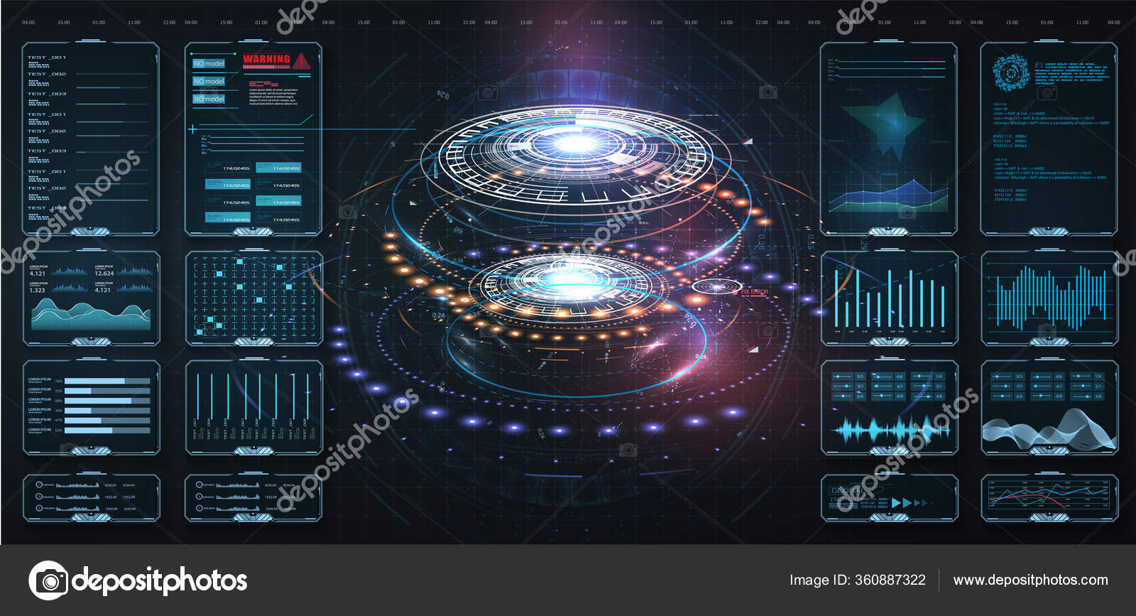 Futuristic circle vector HUD, GUI, UI interface screen design.Vector science abstract ...
