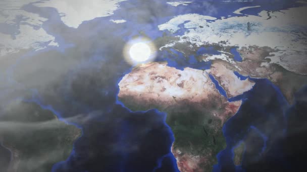 Nuclear Bomb Goes Seen Aerial Space Drone View Middle East — Stock ...