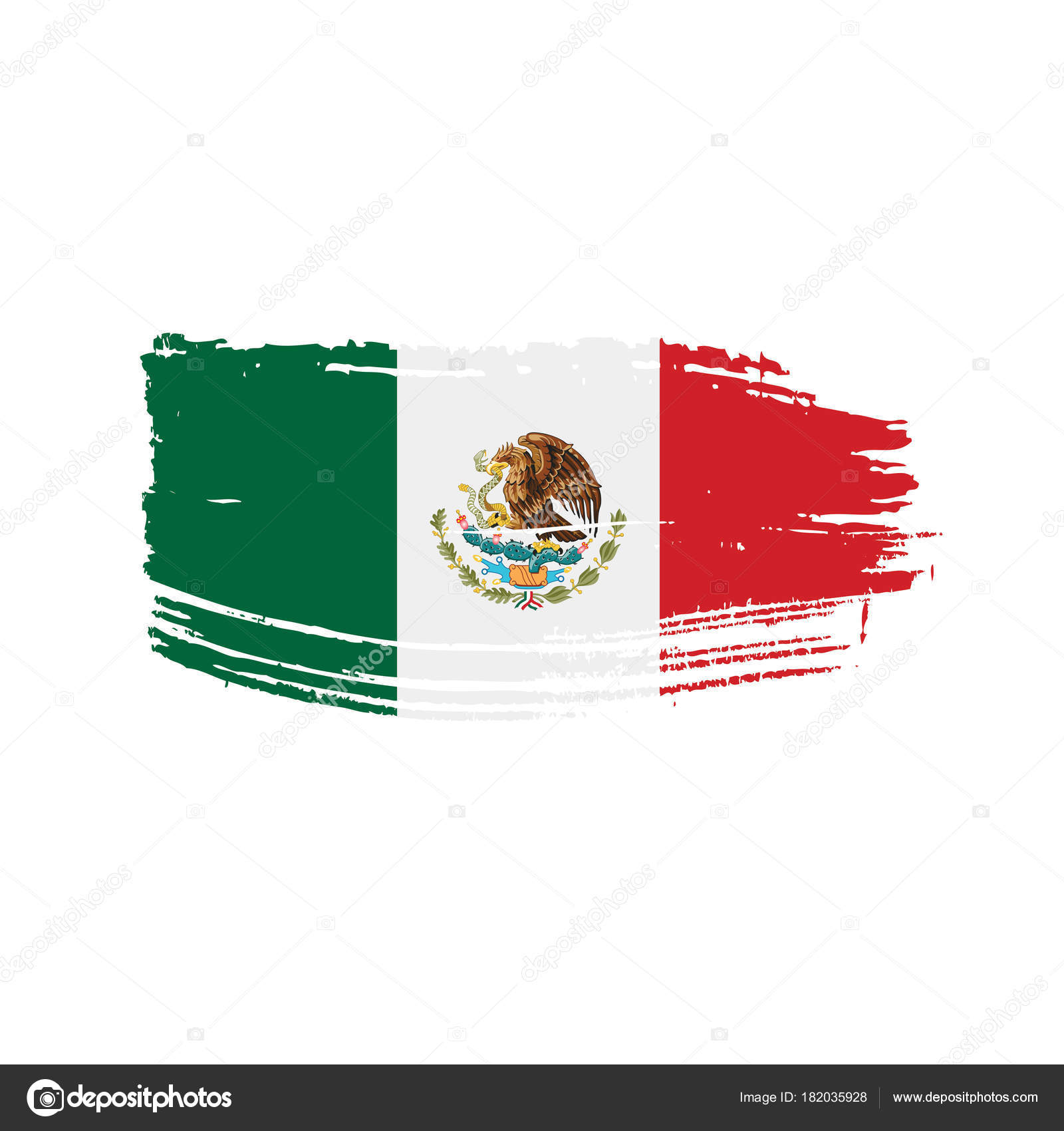 Mexican flag, vector illustration Stock Vector by ©artbutenkov 182035928