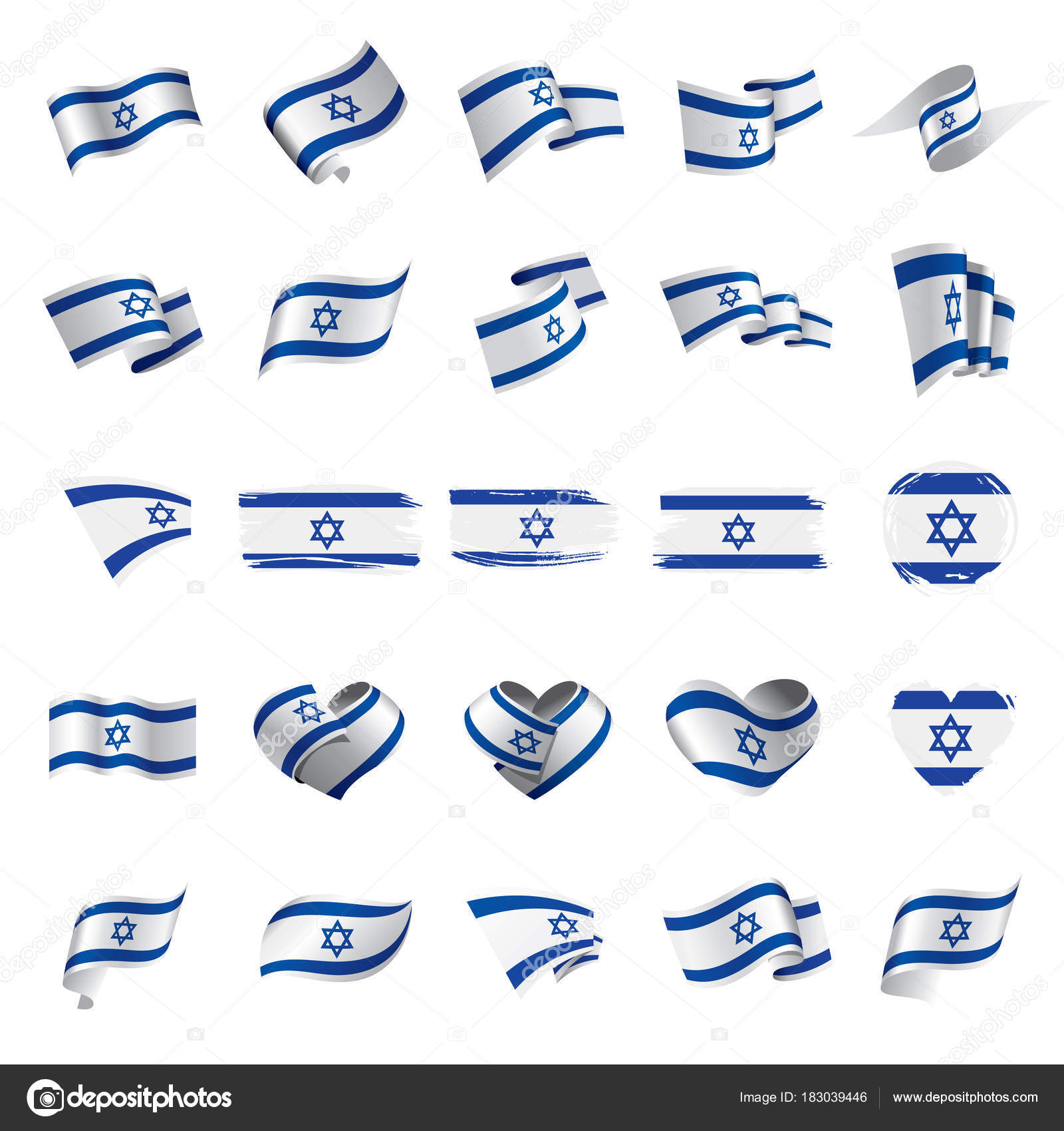 Israel flag, vector illustration Stock Vector by ©artbutenkov 183039446