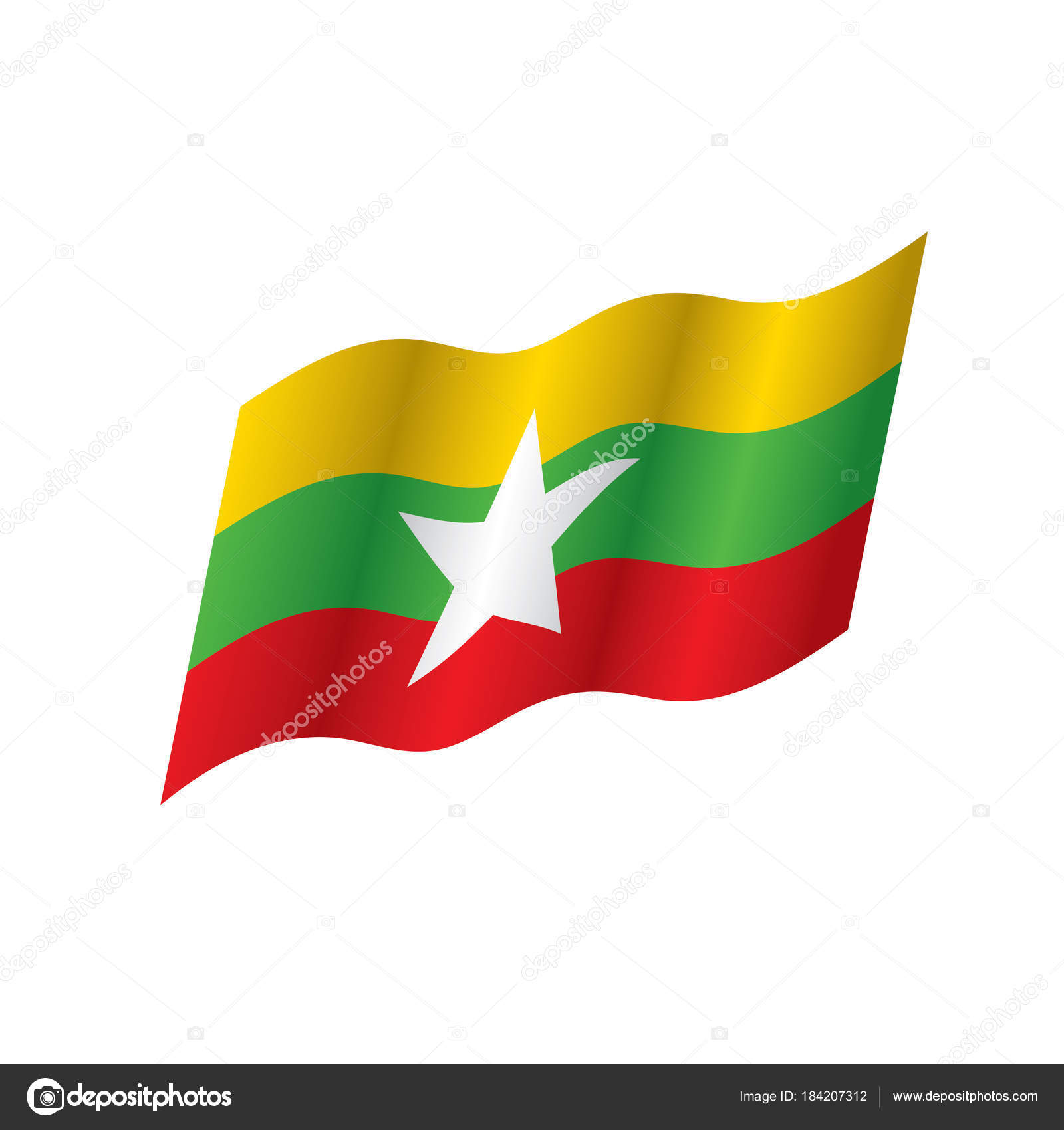 Myanmar flag, vector illustration Stock Vector by ©artbutenkov 184207312
