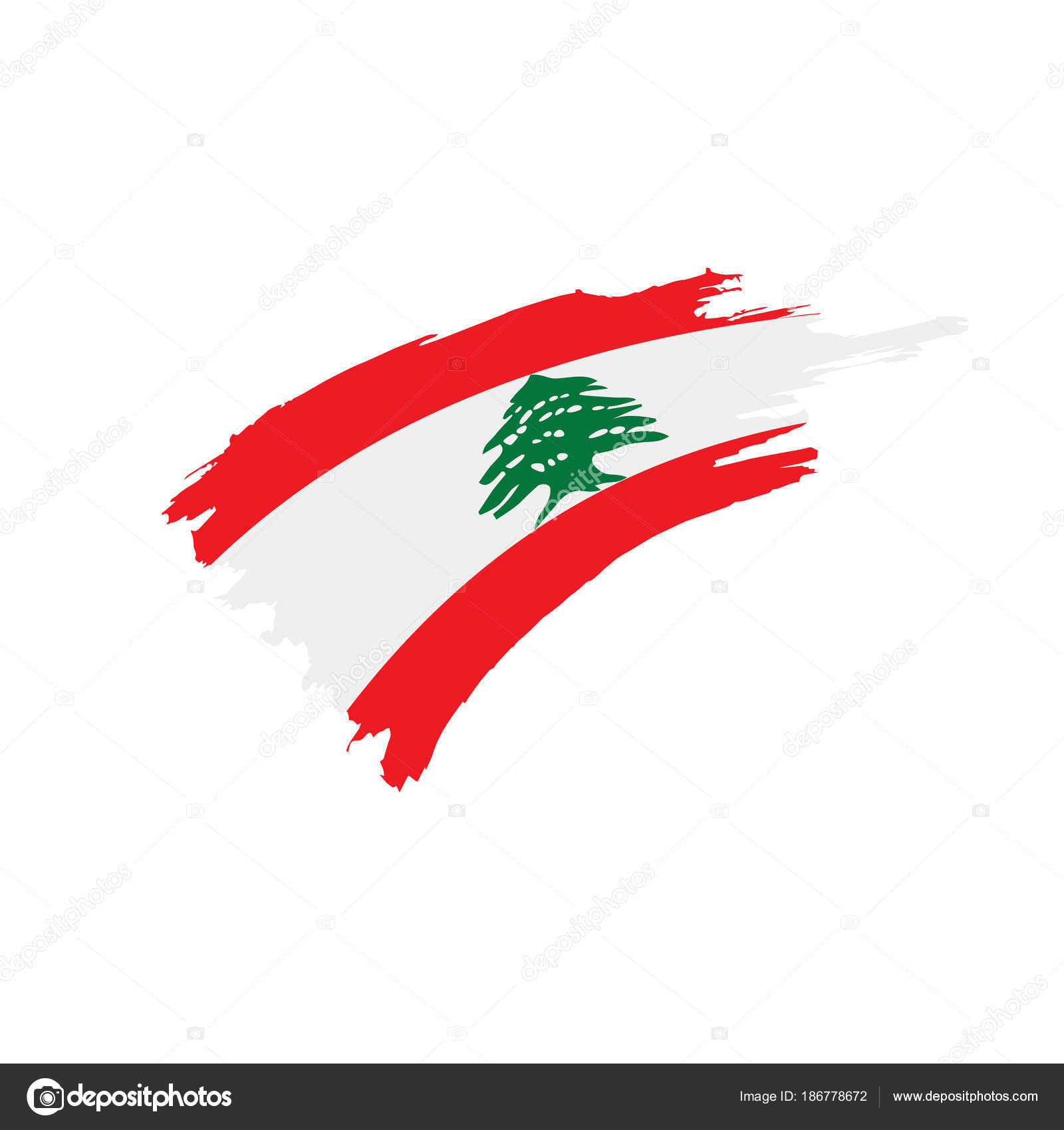 Bandera libanesa, ilustración vectorial Vector de stock #186778672 de ...