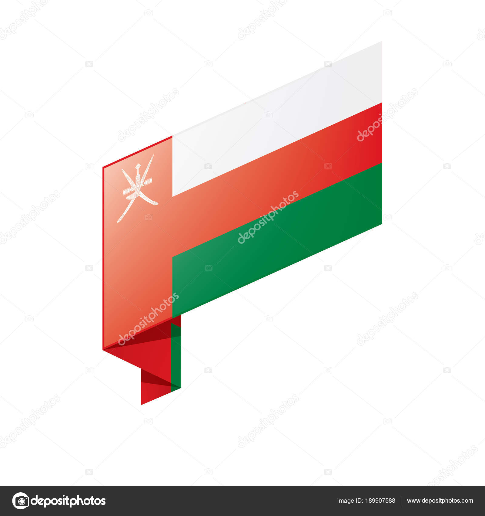 Oman Flag Vector Illustration — Stock Vector © Artbutenkov 189907588