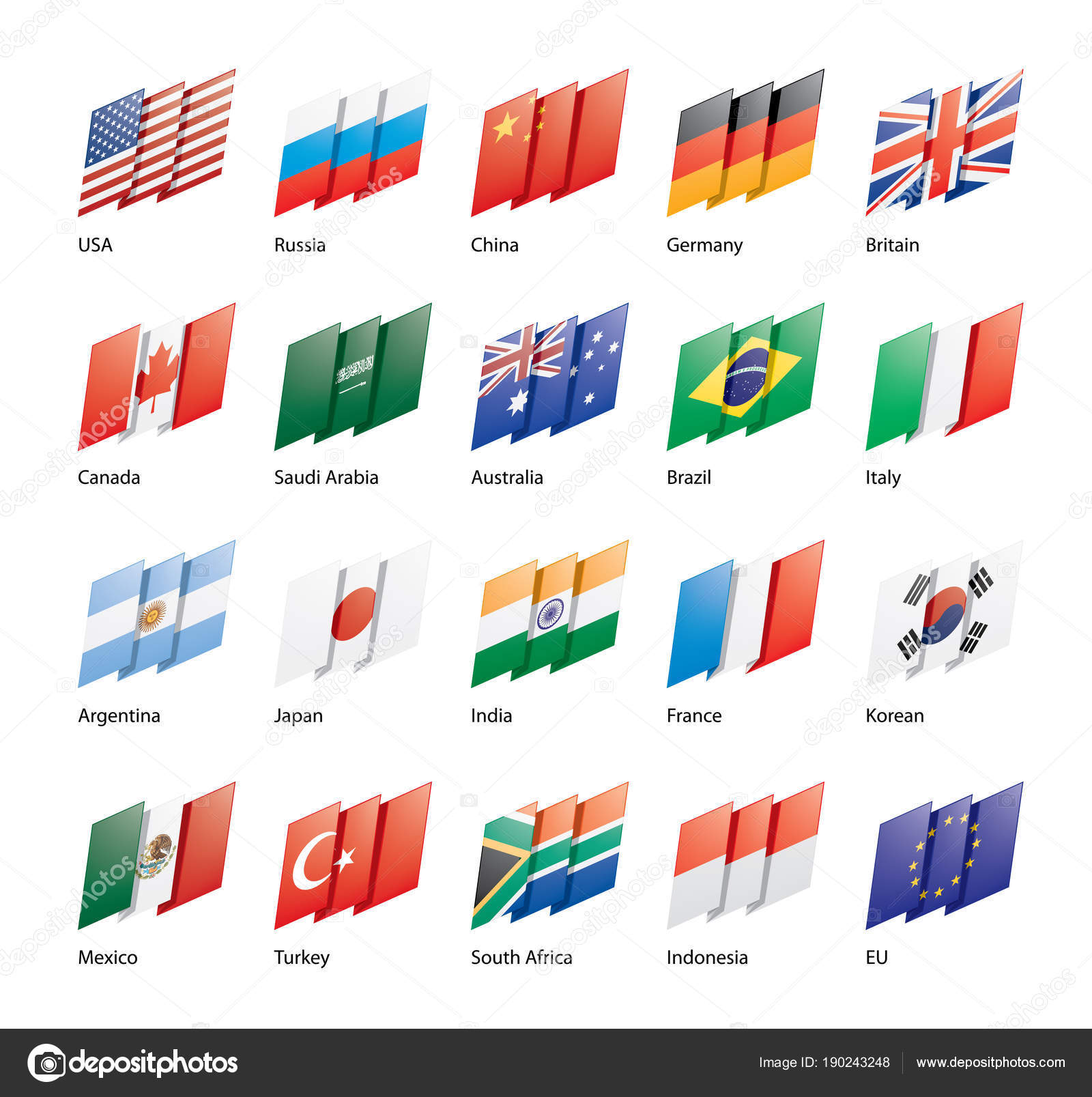 Vector set of flags of the G20 Stock Vector Image by ©artbutenkov ...