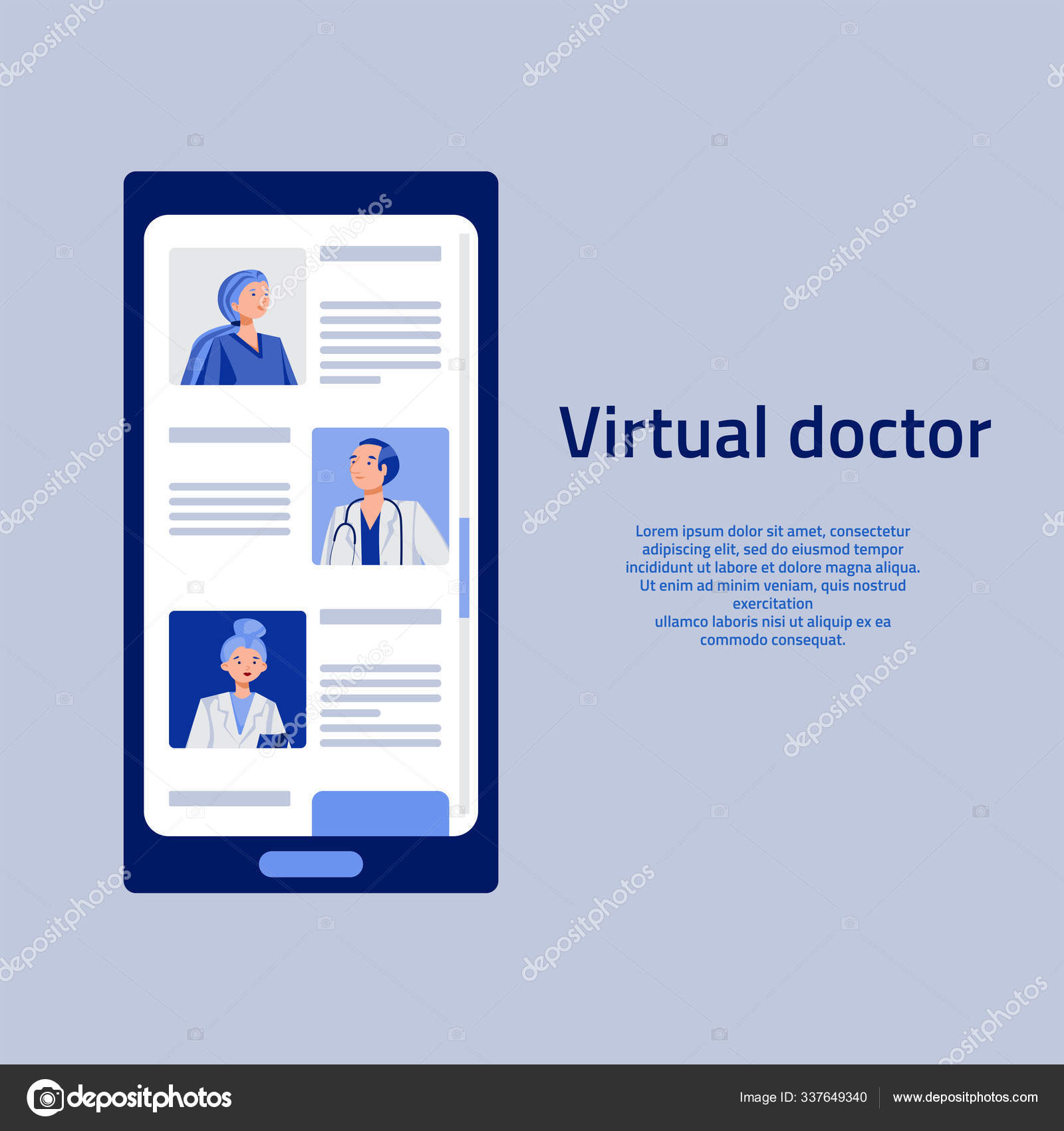 Virtual _ Doctor Vector de Stock de ©IrinaKu 337649340