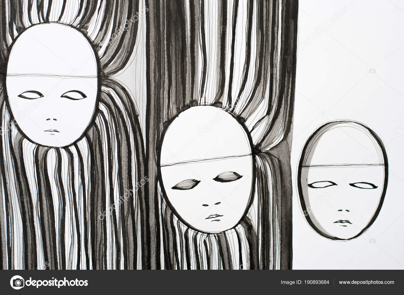 Sad faces painted on paper — Stock Photo © lolitarutkovskaya #190893684